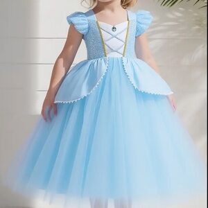 Dresses | Disney Cinderella Blue Princess Kids Dress Costume Halloween ...